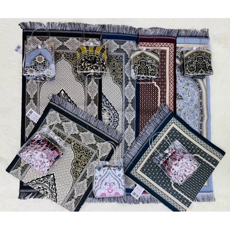 10pcs (1set)Hadiah Sejadah Tenun 35x70cm With Transparent Bag Prayer ...