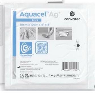 [NEW PACKAGING] Convatec Aquacel AG+ Extra (10cm x 10cm) REF 413567 - 1 ...