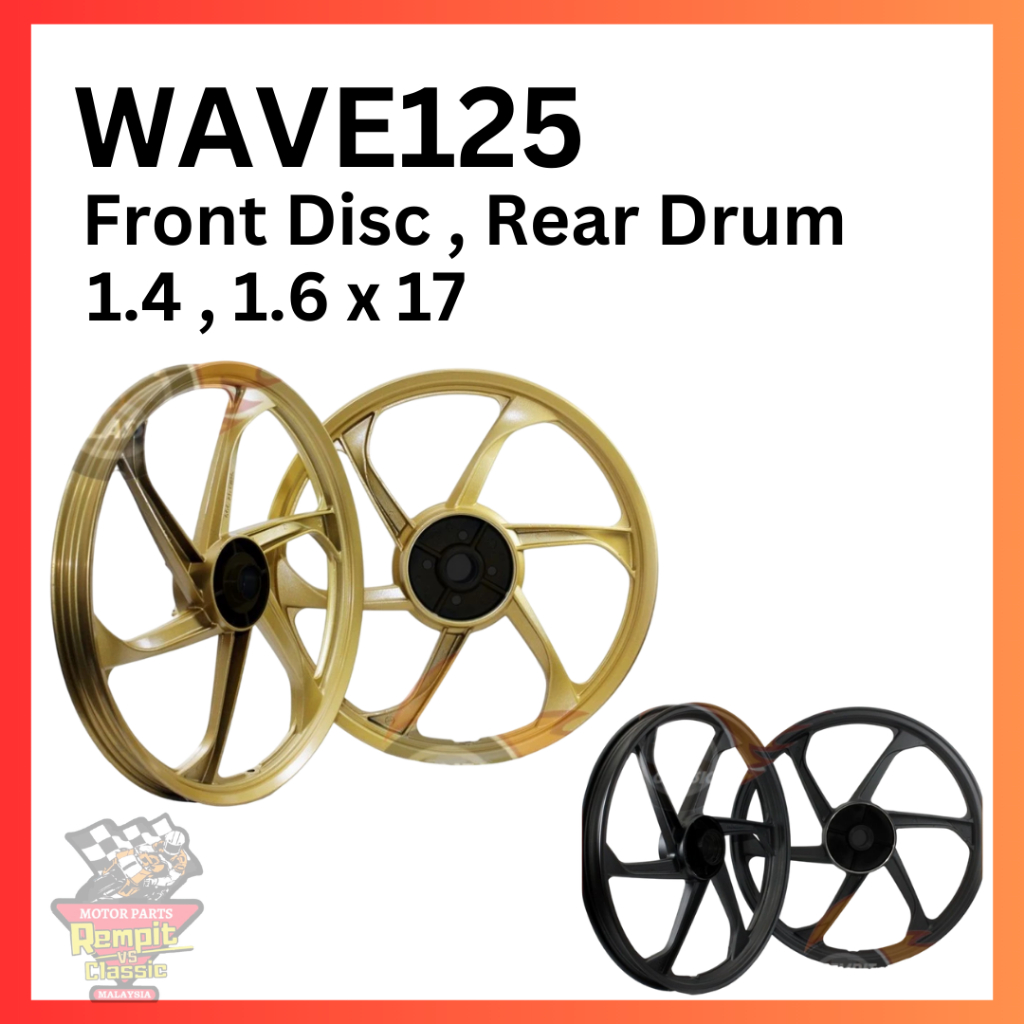 REMPIT Wave125 6 Batang Black Sport Rim | Shopee Malaysia