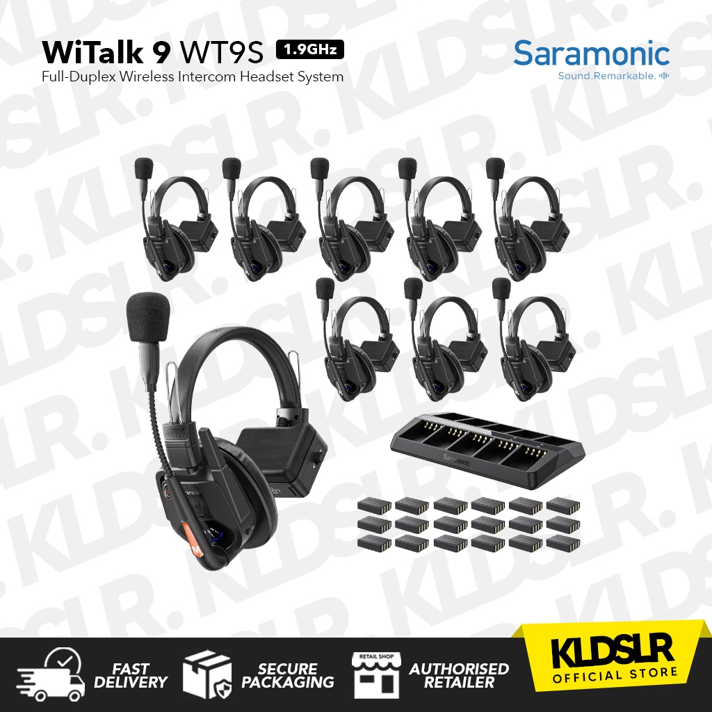 Saramonic WiTalk9 Full-Duplex 1.9GHz Wireless Headset Intercom System ...