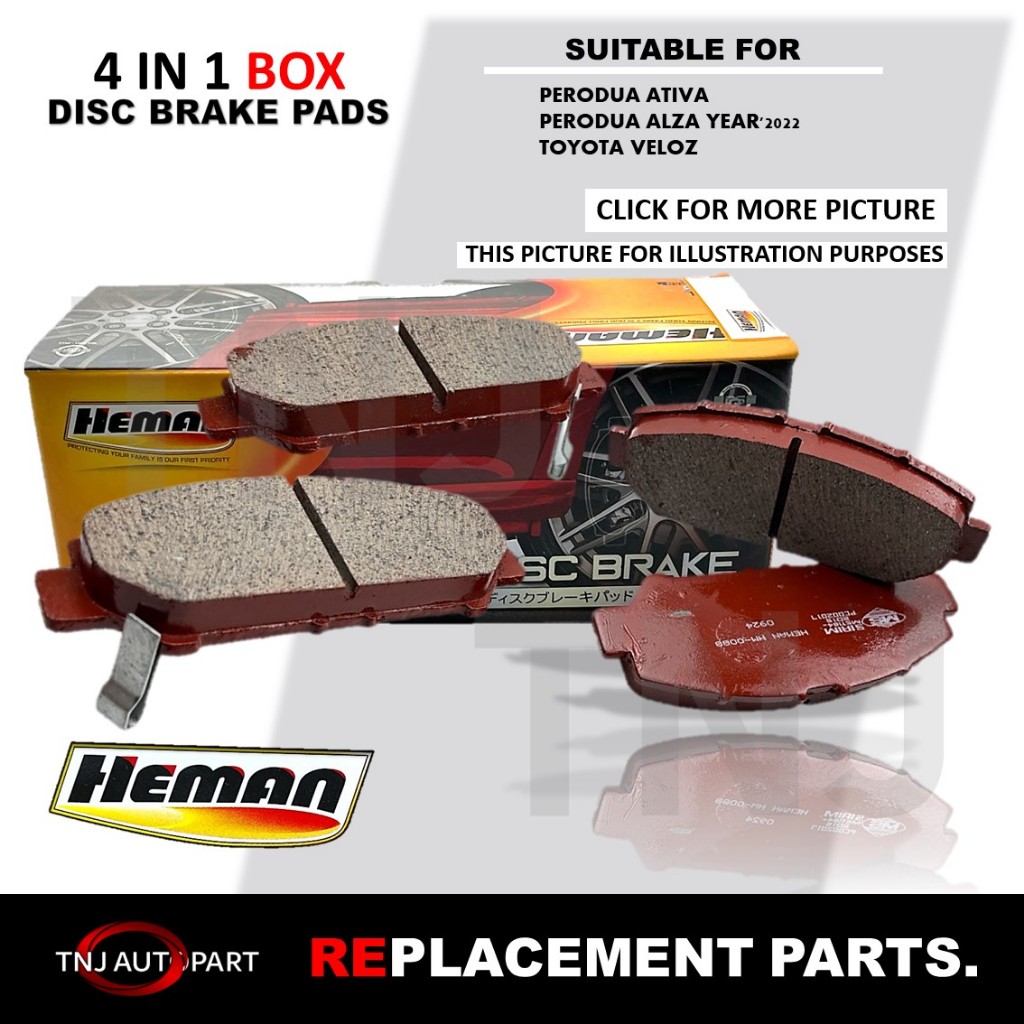 HEMAN - DISC BRAKE PAD ( FRONT ) PERODUA ATIVA / ALZA YEAR'2022 ...