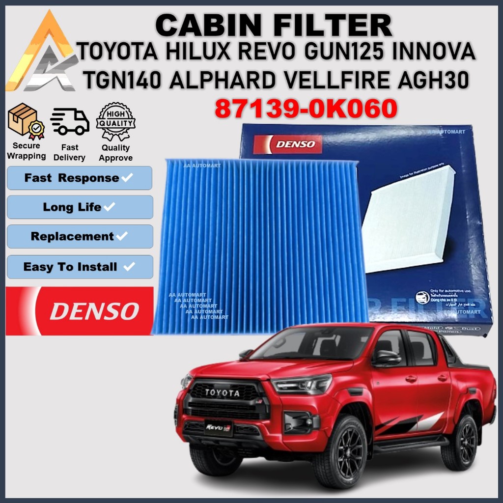 DENSO 87139-0K060 CABIN AIR COND FILTER TOYOTA HILUX REVO GUN125 ...
