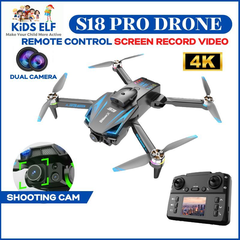 S18 Rc mini Drone With LCD Screen Remote Control HD Camera 4k brushless ...