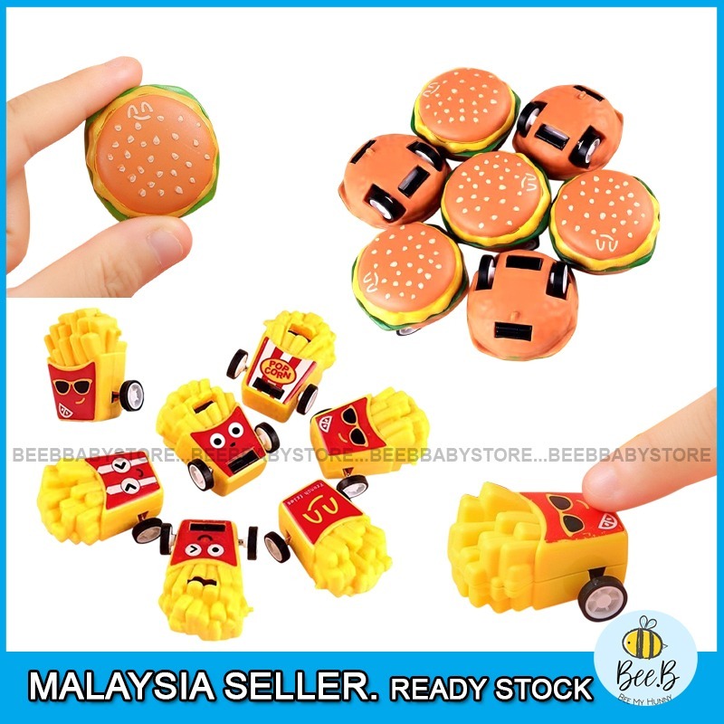 Cute French Fries Burger Mini Pull Back Car Toys Kids Creative Small ...