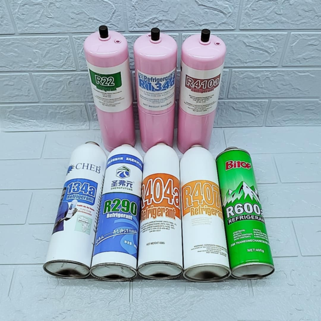 Refrigerant fridge refill gas R134A R600A R22 R404 R407 R22 R290 refrigerator freezer chiller ...