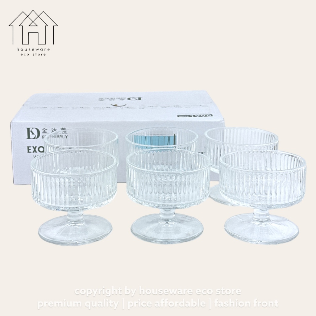 6pcs Glass Dessert Cup /Cocktail Ice Cream Cup Tall Short Coffee Cup ...