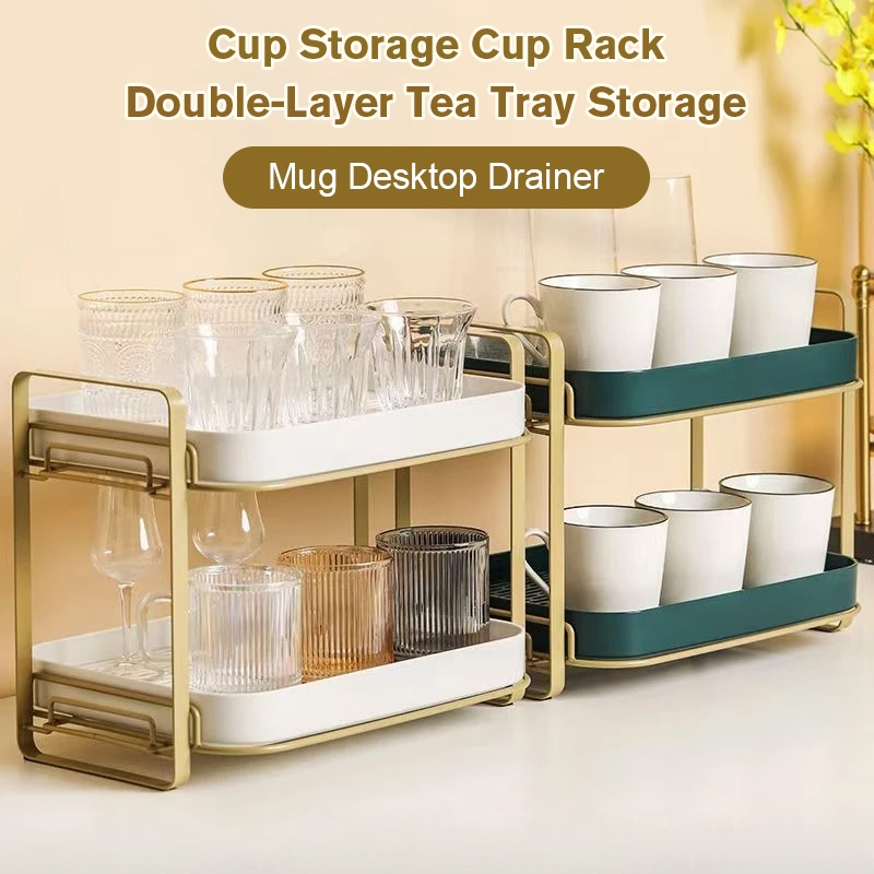 Mug Holder Cup Holder Cup Storage Cup Rack Double-Layer Tea Tray ...