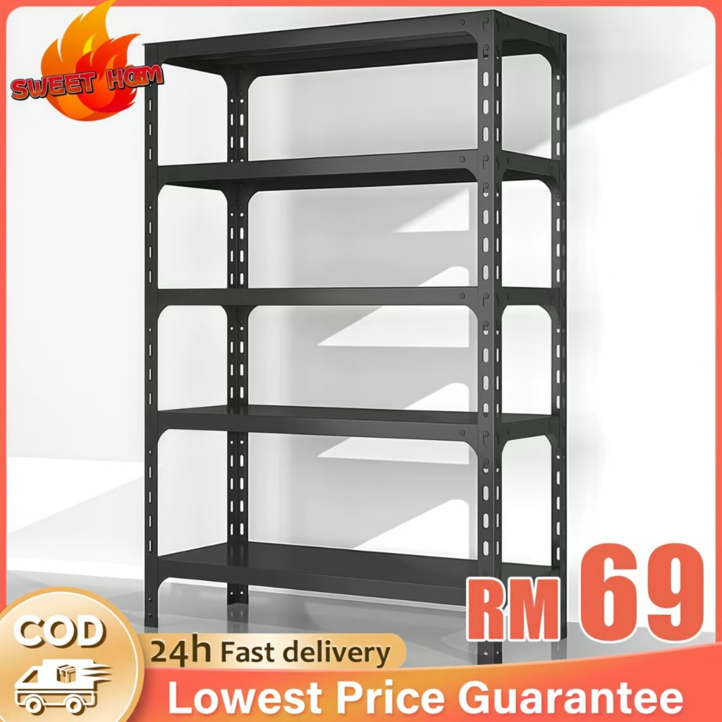 💖Adjustable💖4/5 Tier Metal Boltless Rack Home Kitchen Store Storage ...