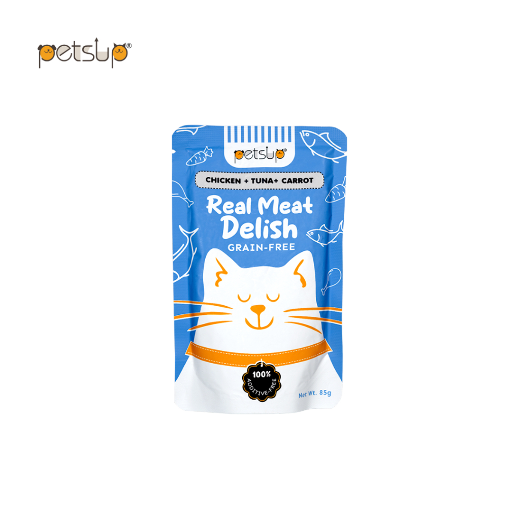 Petsup Chicken Tuna Carrot Cat Wet Food Pouch Real Meat Delish (85g ...