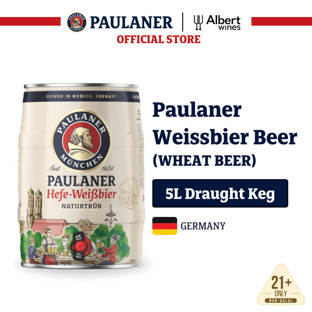 Paulaner German Wheat Beer (5L Draught Beer Keg) 保拉纳 德国 啤酒 | Shopee ...
