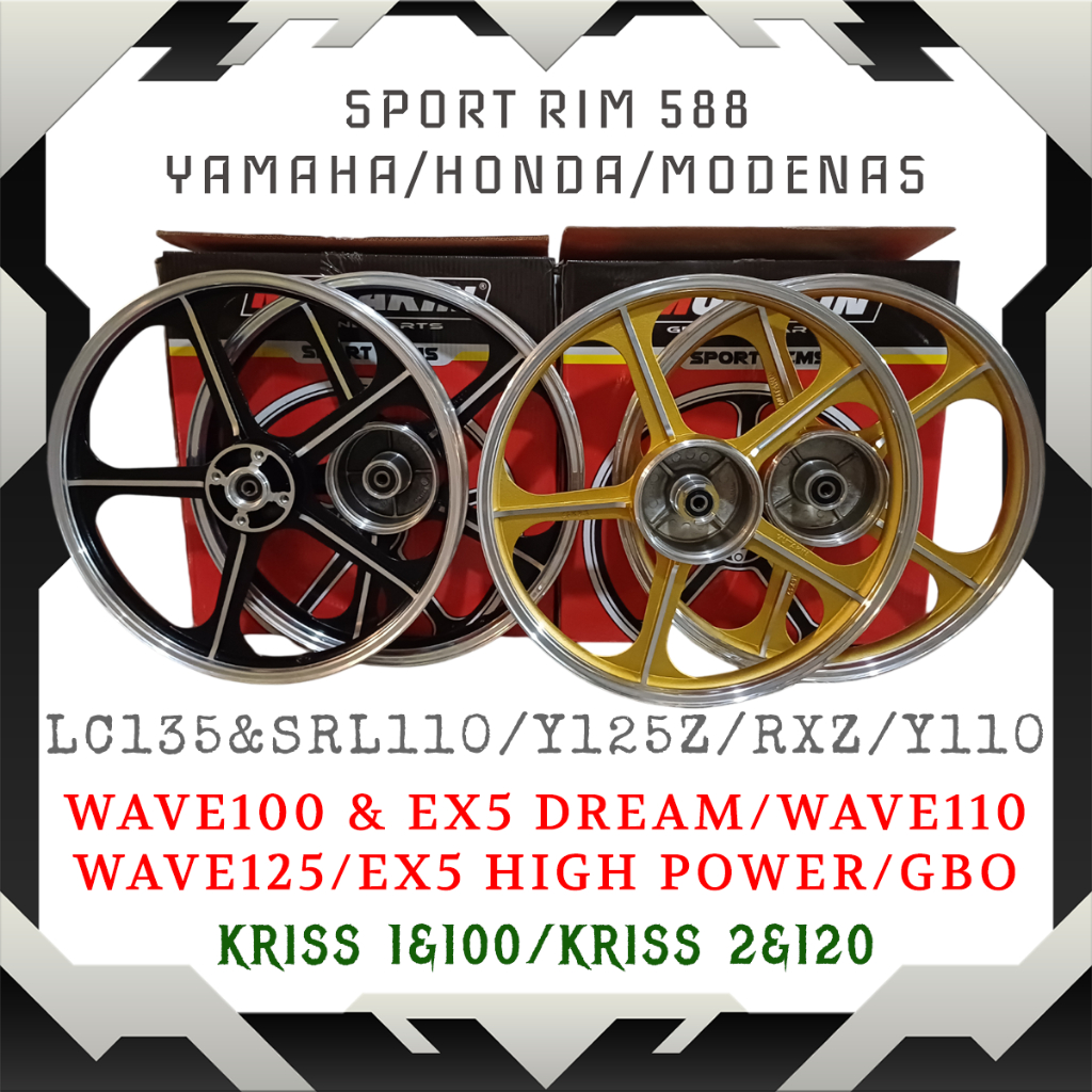SPORT RIM GTO 555 588 5 BATANG EX5 DREAM WAVE 100 110 125 KRISS Y125Z ...