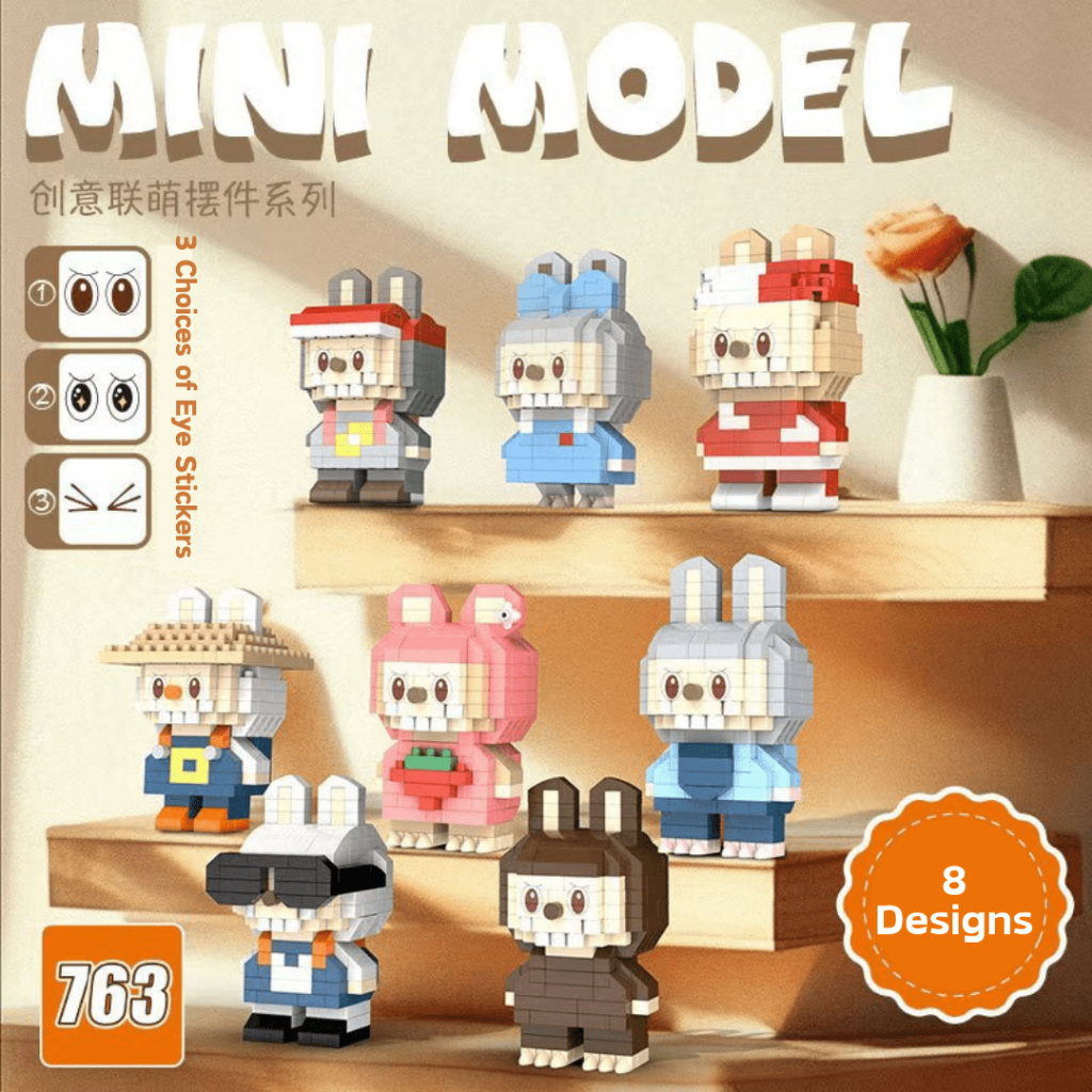 Labubu Building Blocks 763 Cartoon Bricks Cute Assemble Toys Nano ...