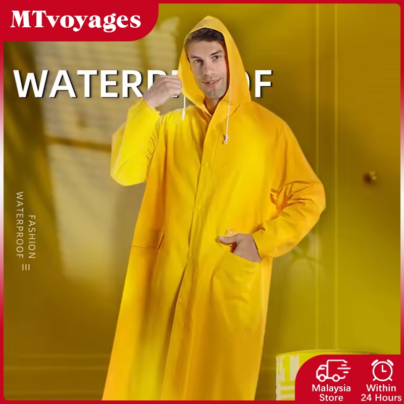 Full Body Rainsuit Heavy Duty PVC Waterproof Yellow Raincoat Motorcycle ...