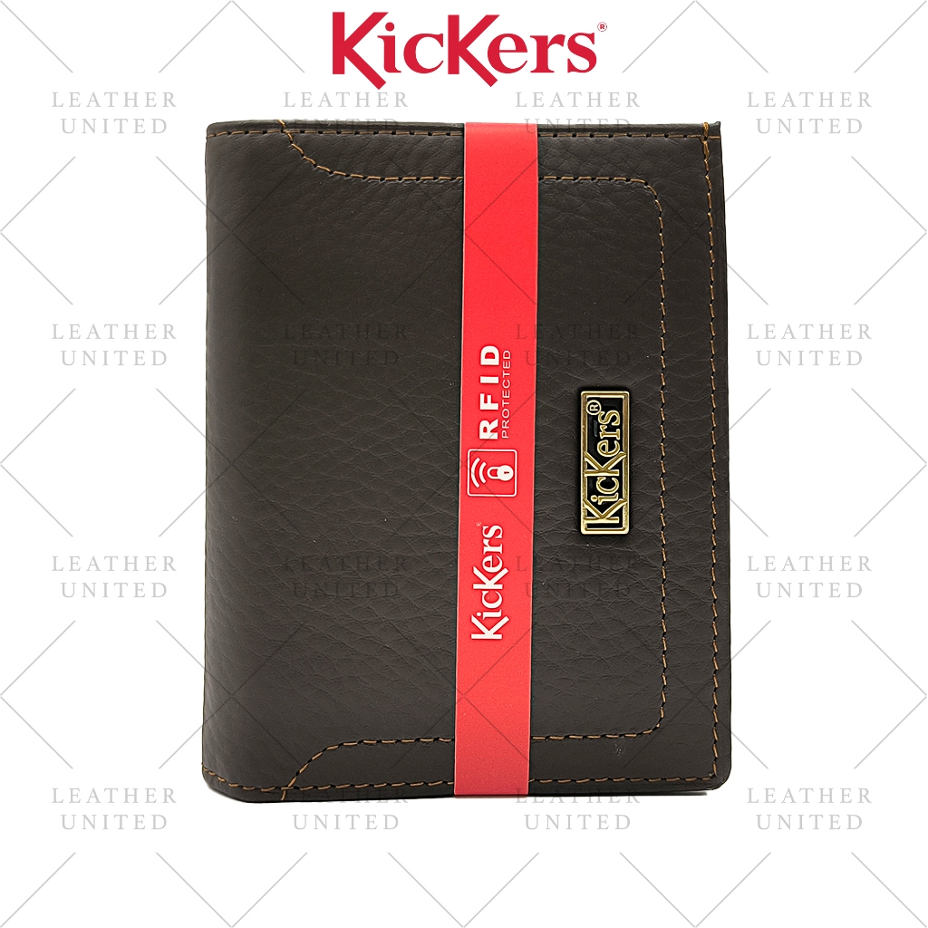 Kickers RFID Protection Genuine Full Grain Cowhide Leather Vertical ...