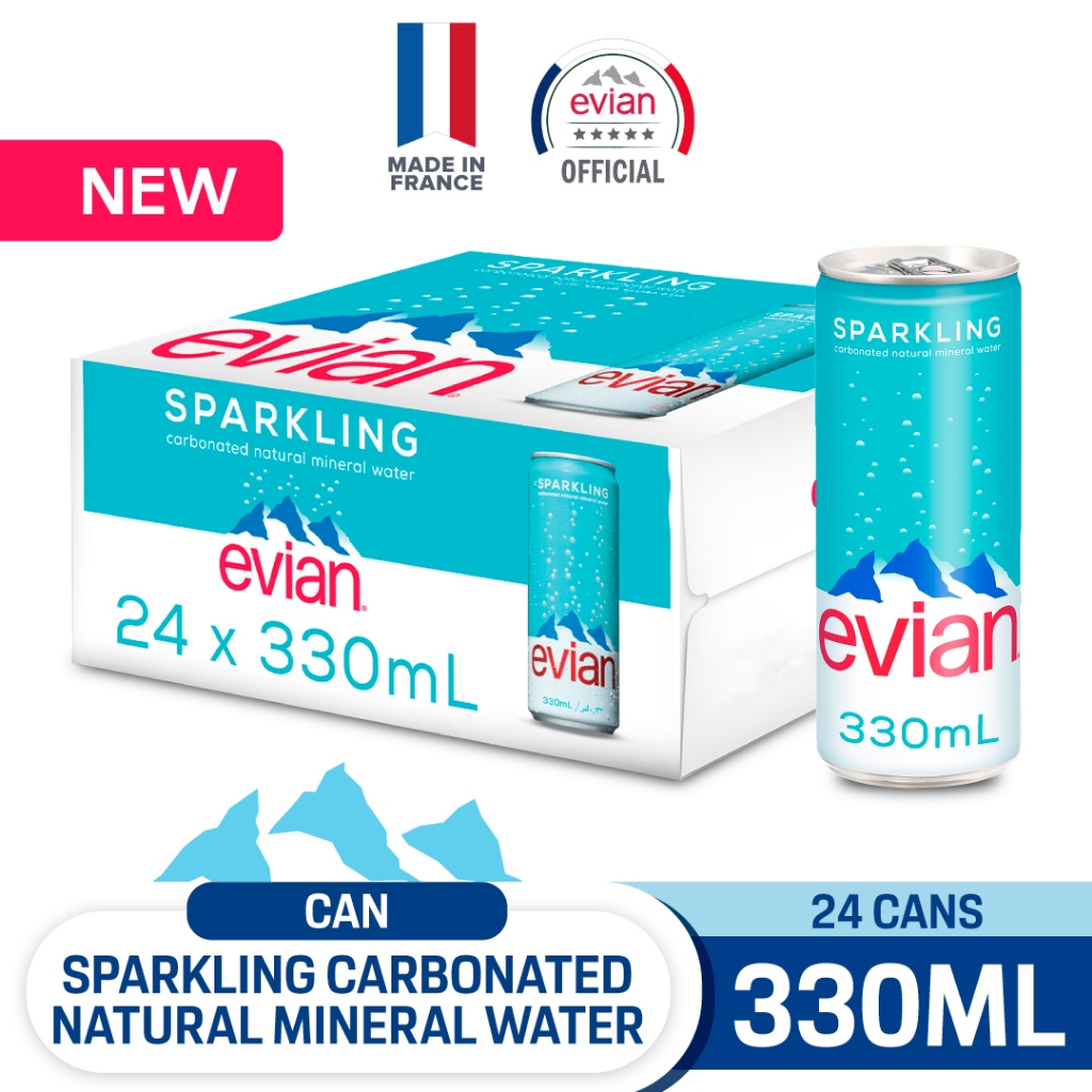 evian Sparkling Can Natural Mineral Water (330ml x 24) | Shopee Malaysia