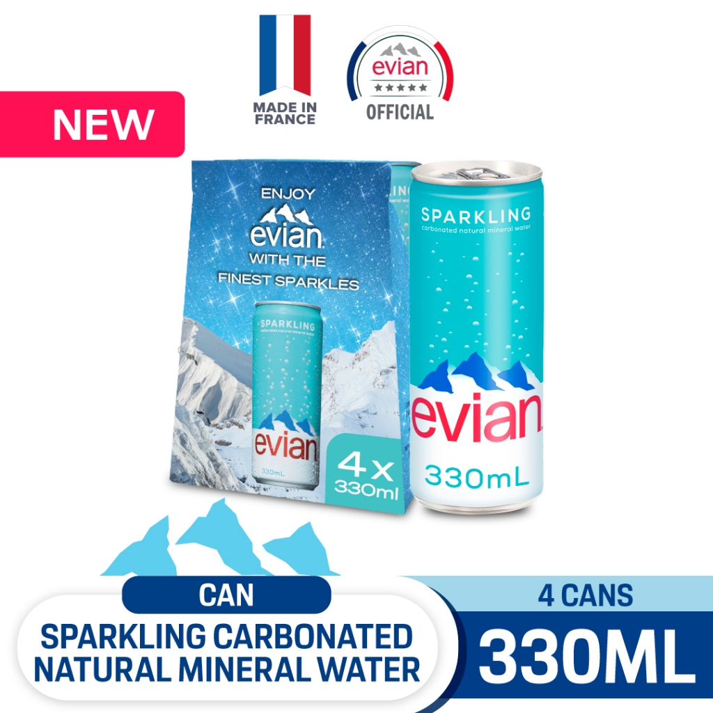 evian Sparkling Can Natural Mineral Water Multipack (4 x 330ml) | Shopee Malaysia