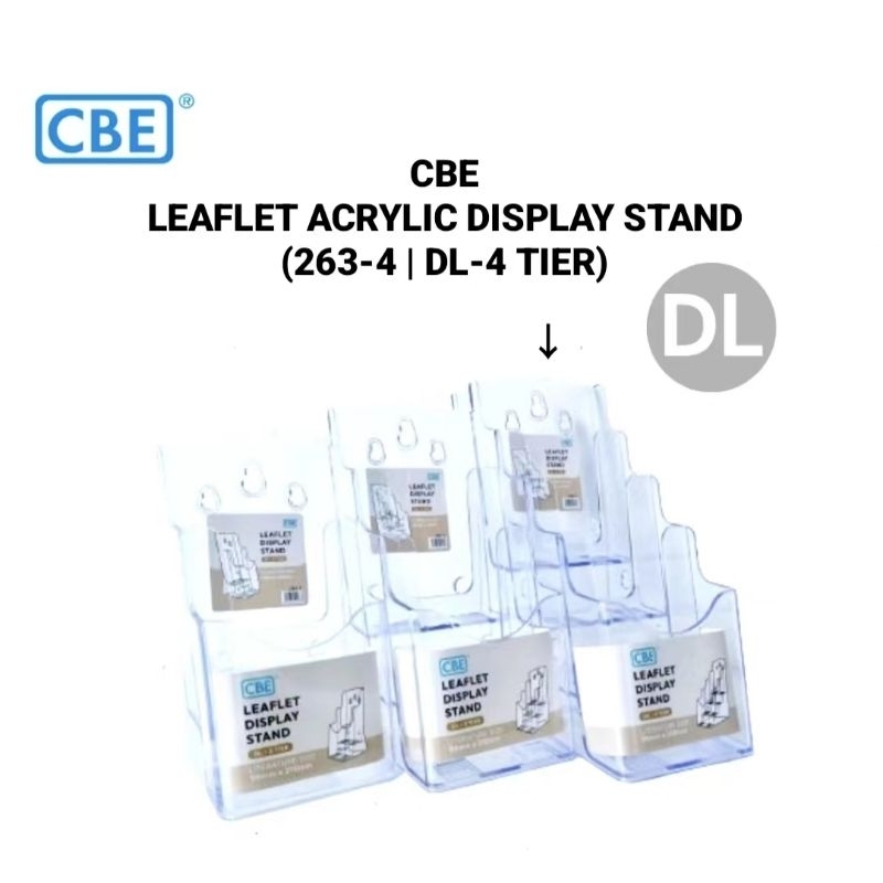 (1UNIT) CBE 263-4 DL-4 Tier Leaflet Acrylic Display Stand [Horizontal ...