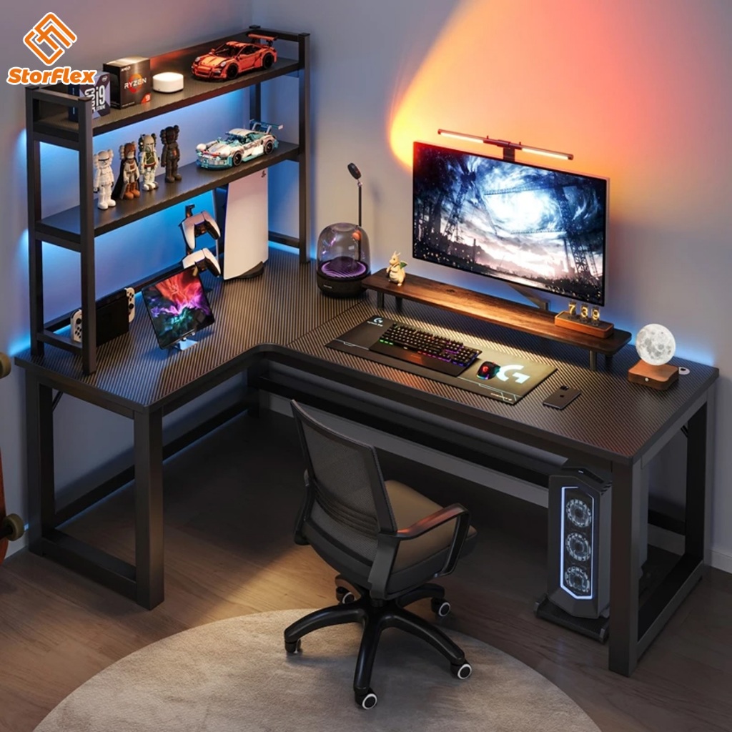 Gaming Table L Shape Table Meja Gaming Home Office Table 120/140cm ...