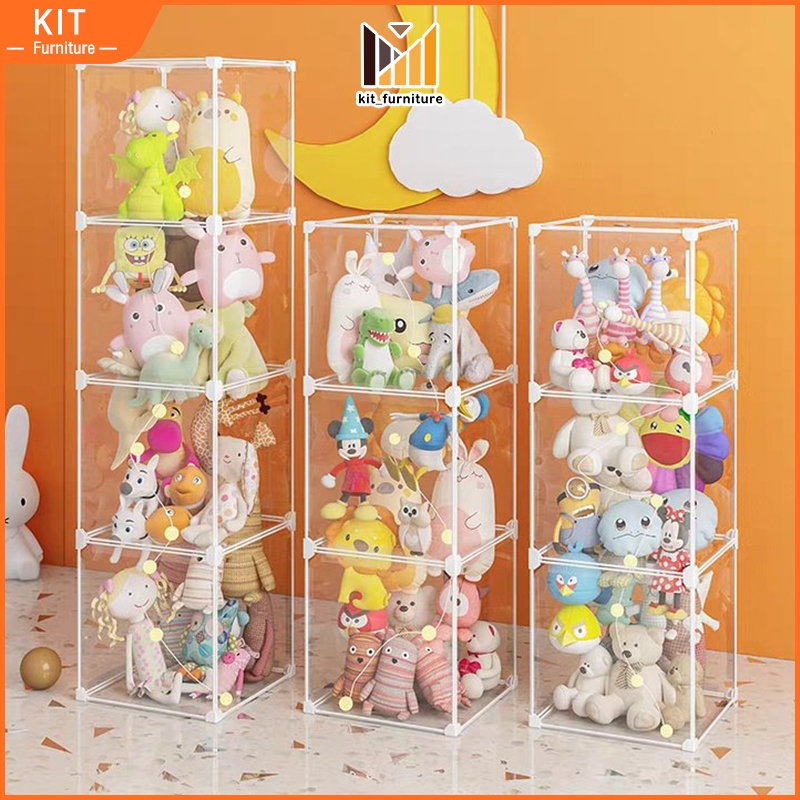 Display Cabinet Transparent Dust Proof Glass Show case Home Storage ...