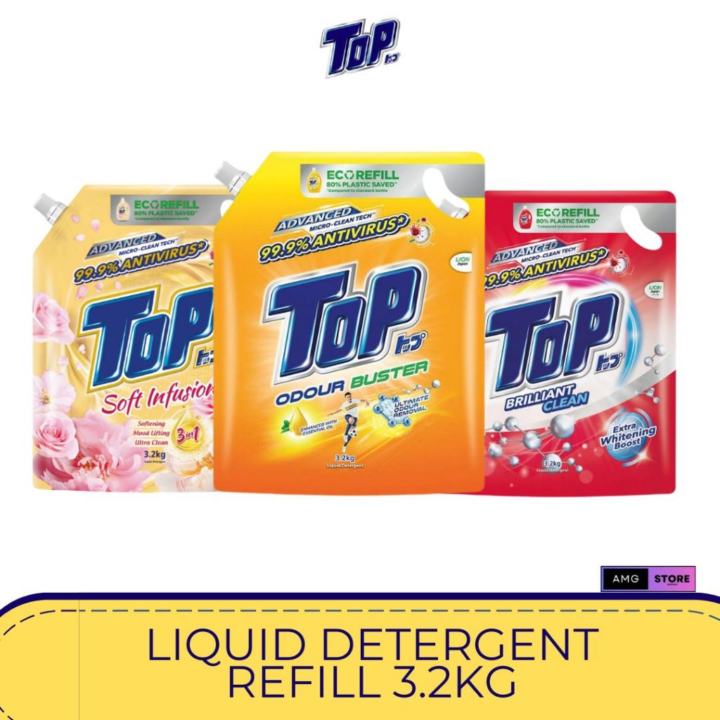NEW!! REFILL Top Detergent Liquid (3.2kg/3.4kg) - 3 Variants | Shopee ...