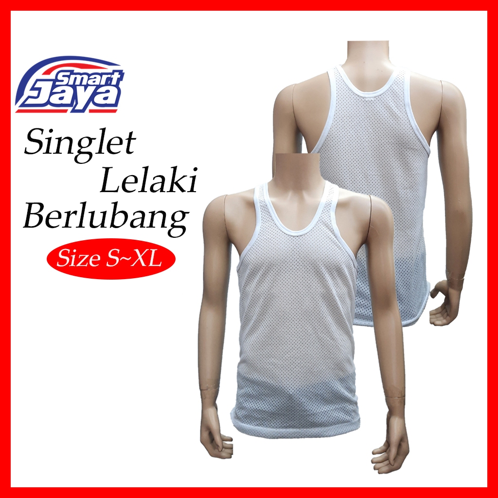 Singlet Lelaki Berlubang Cotton Putih/Singlet Remaja Cotton/Singlet ...