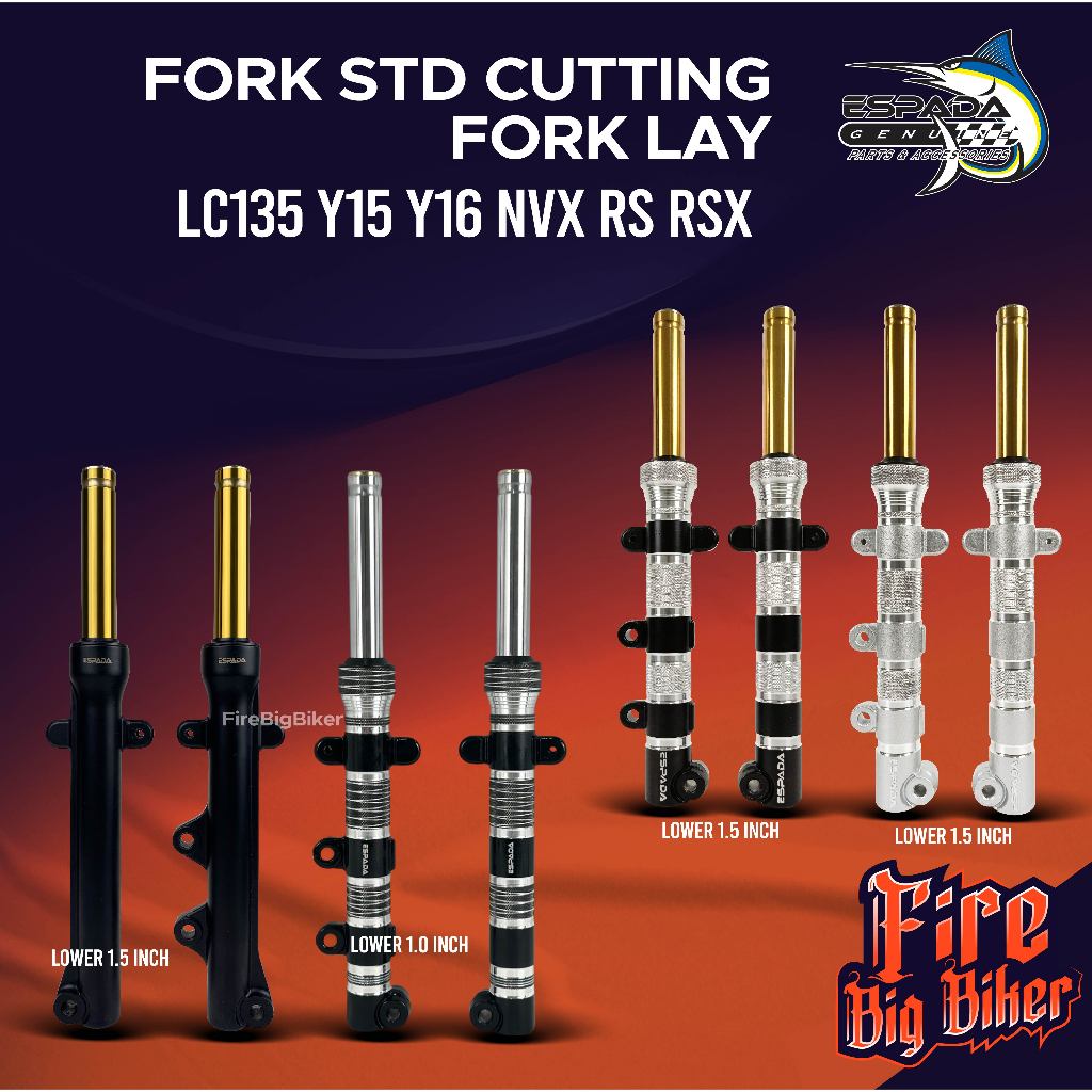 BIG BIKER Fork Lay CNC Y15 Y16 ABS LC135 4S Wave125 NVX155 RS RSX FORK ...