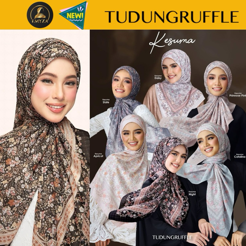 [𝐑𝐔𝐅𝐅𝐋𝐄 𝐁𝐋𝐀𝐂𝐊 𝐋𝐀𝐁𝐄𝐋] Tudung Bawal Cotton Koleksi Kesuma | Shopee Malaysia