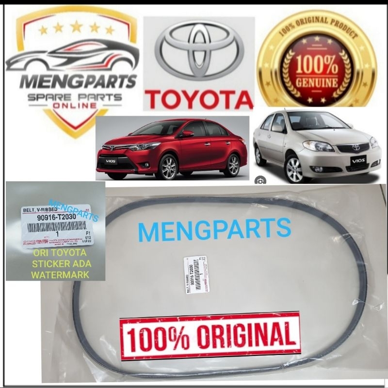 ORIGINAL 💯% TOYOTA VIOS NCP42 NCP150 FAN BELT BELTING 4PK1240 90916 ...