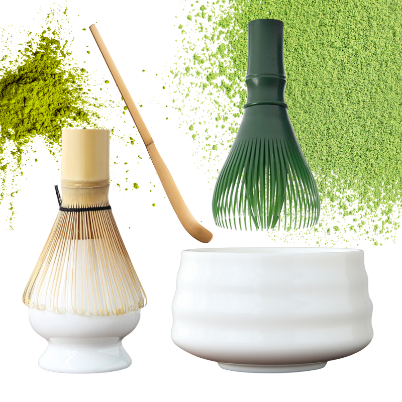 Japanese Matcha Set – Bamboo Whisk (Chasen) with Matcha Bowl, Spoon ...