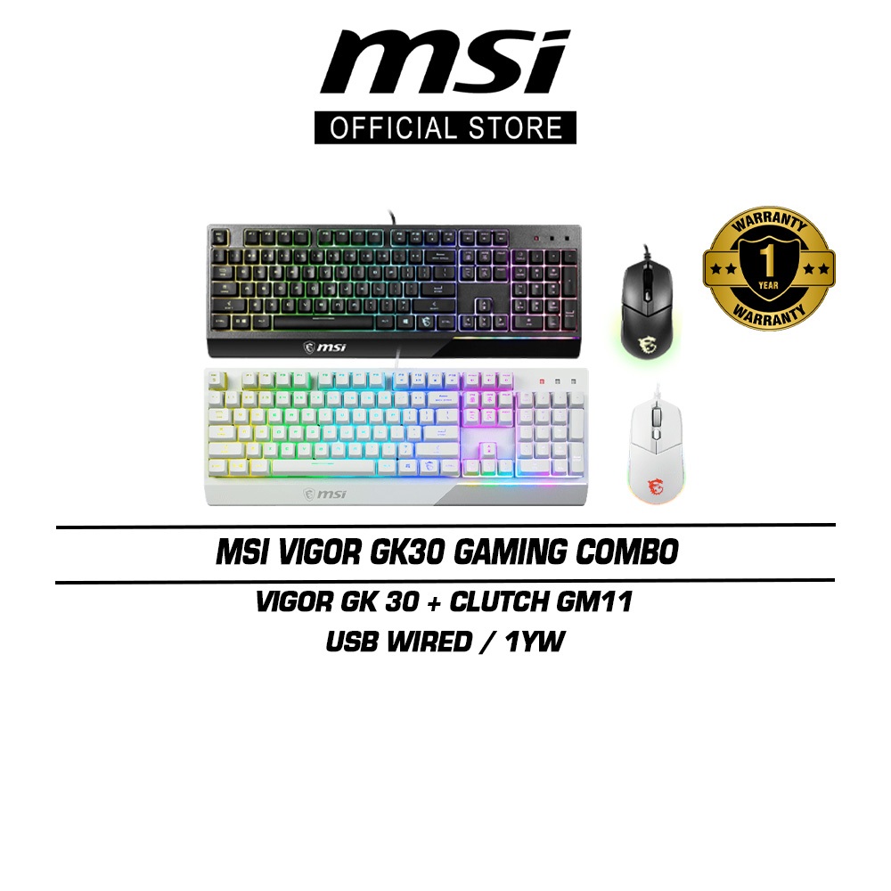 MSI Vigor GK30 Gaming Combo Vigor GK30 Clutch GM11 USB Wired | Shopee ...