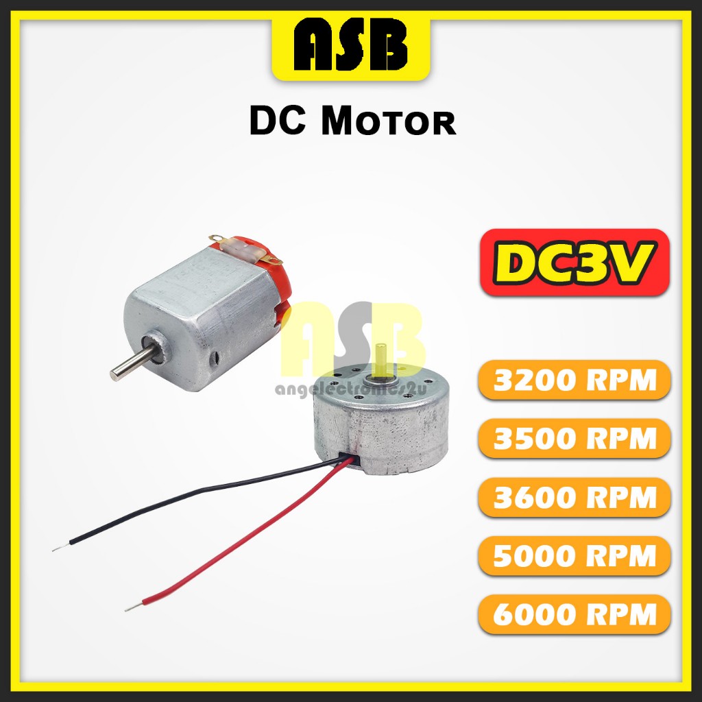(1pc) DC Motor DC3V 130 / RF-300C-12350 / RF-300FA-12350 ( 3200 RPM ...