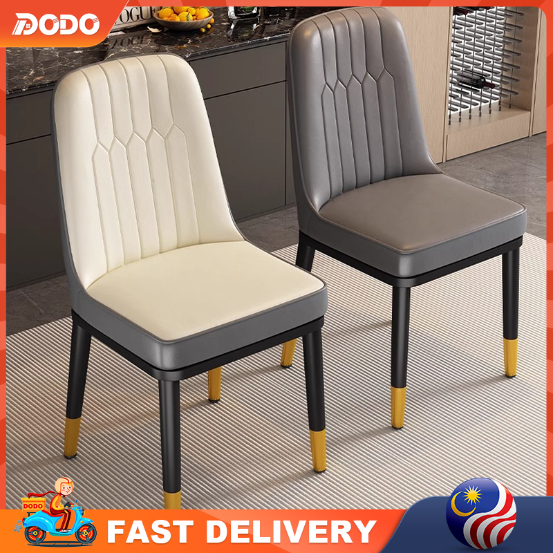 Leather Dining Chair Modern Luxury Backrest Chair Soft Cushion Cafe Chair Dressing Chair kerusi ...