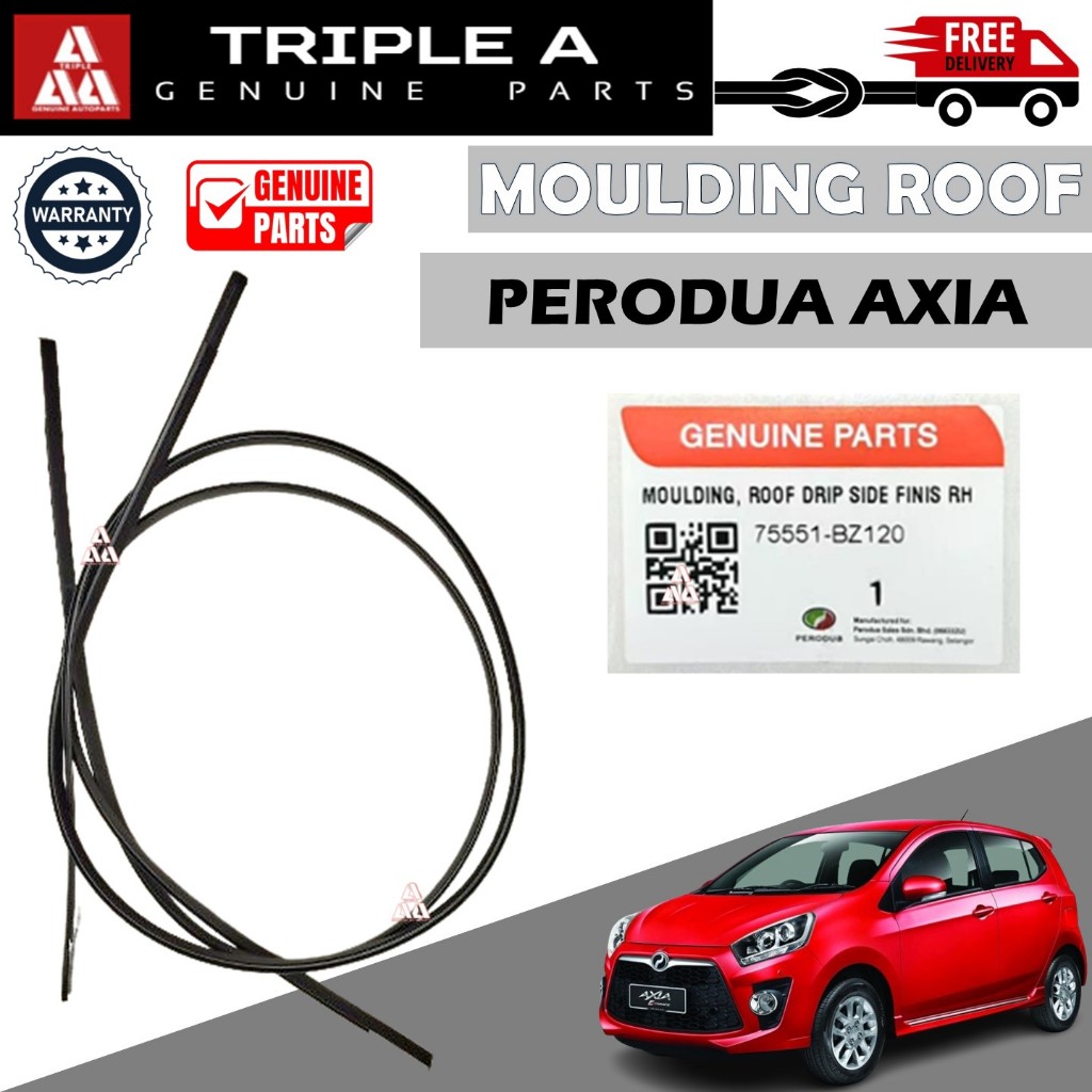 Original PERODUA AXIA 2014-2022 Roof Moulding Lining Rubber Outer Strip ...