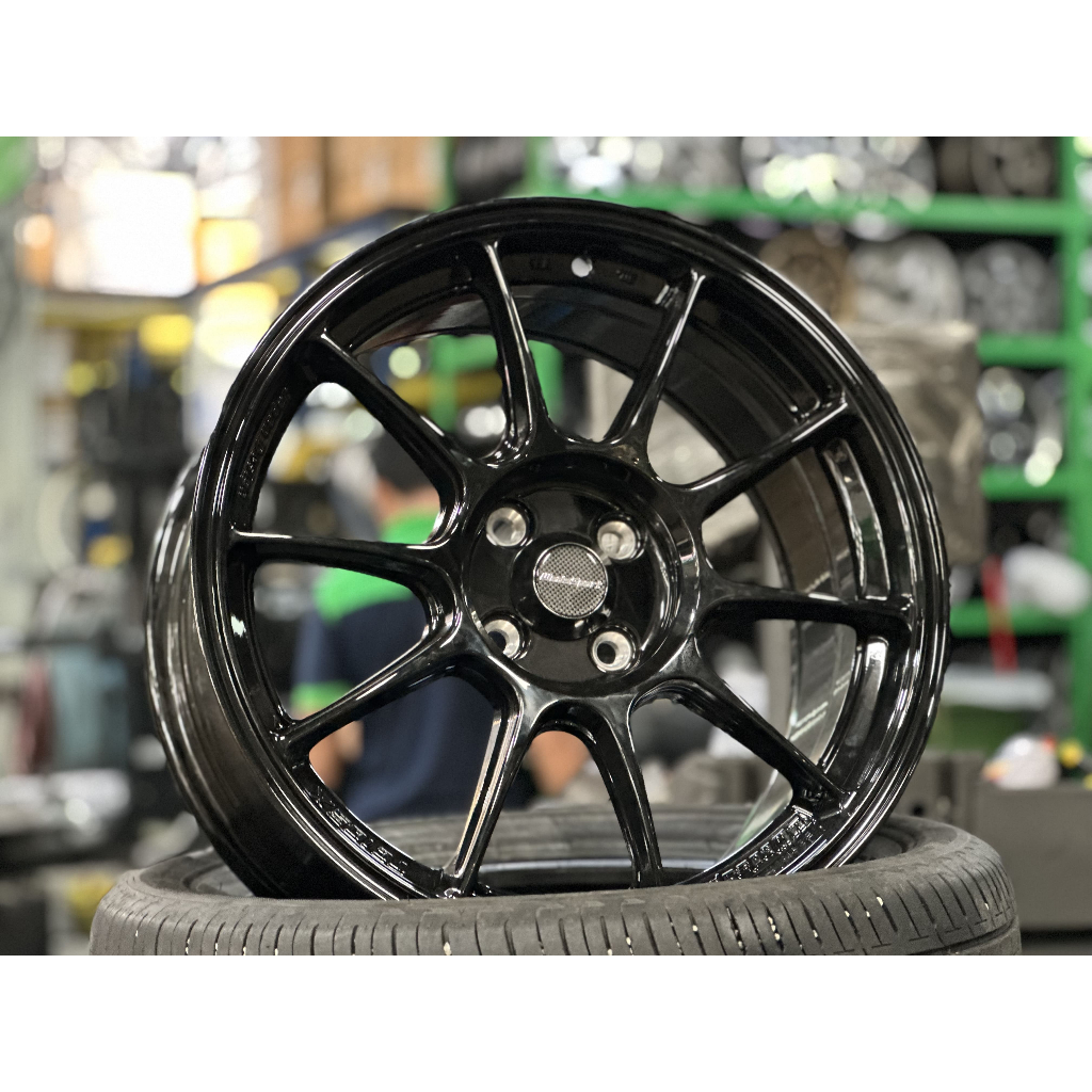 NEW 17X8J AOW TC105X Rim (set of 4) Gloss Black 4X100 for Vios Yaris City Jazz Myvi Ativa Mazda ...