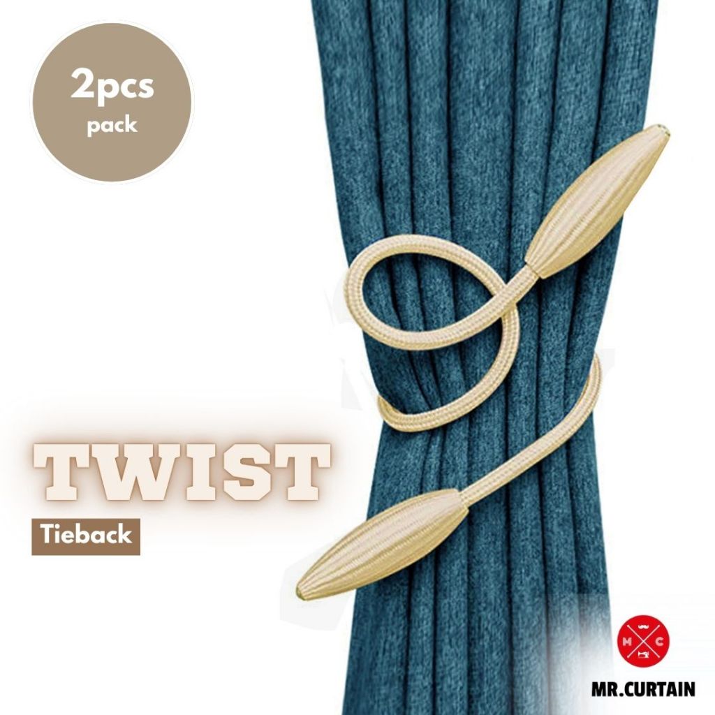 MR.CURTAIN Twist Tali Pengikat Langsir / Curtain Tieback Buckle Rope ...