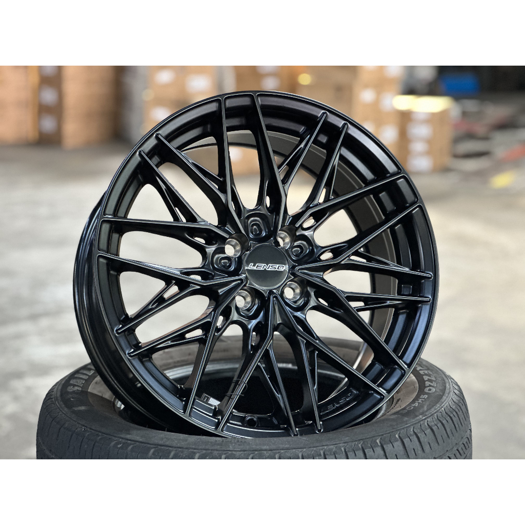 NEW 17X7.5J Lenso Yeti Rim (set of 4) Satin Black 4X100 for Vios Yaris City Jazz Myvi Ativa ...