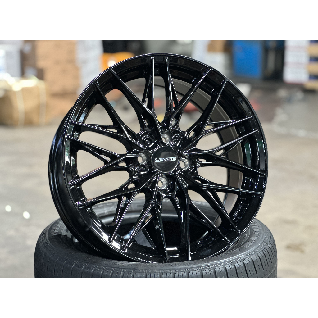 NEW 17X7.5J Lenso Yeti Rim (set of 4) Gloss Black 4X100 for Vios Yaris City Jazz Myvi Ativa ...