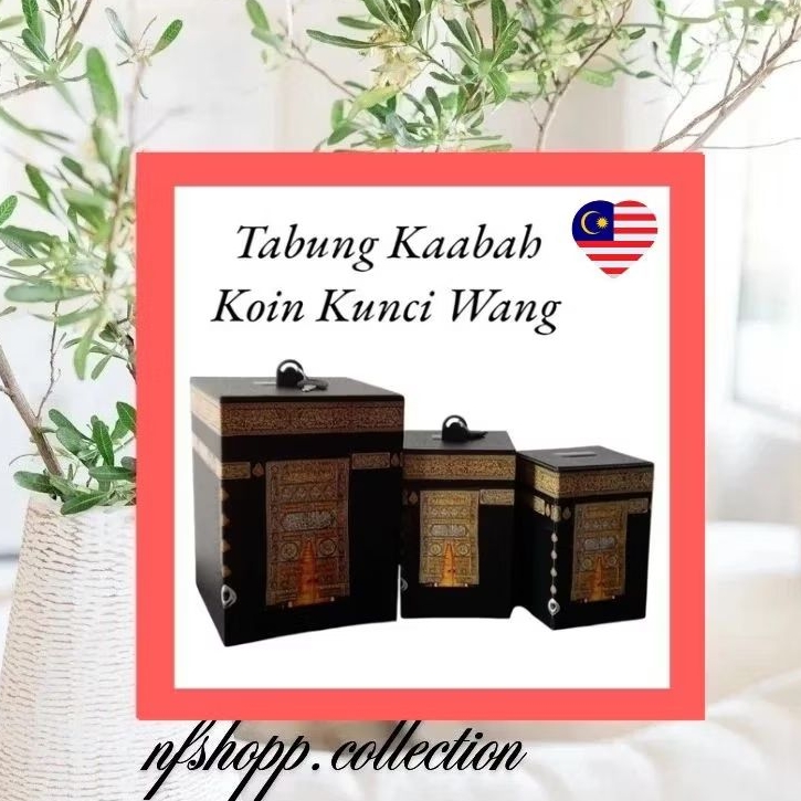 TABUNG KAABAH KOIN SIMPANAN DUIT SYILING & KERTAS BERKUNCI TABUNG ...