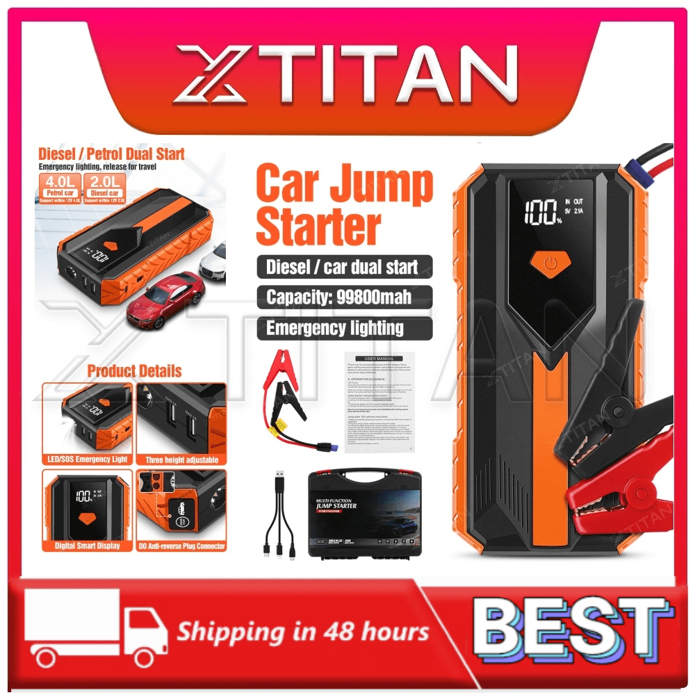 🔥PROMO🔥 129800mAh Car Jump Power Bank Multi function Car Jumper Starter ...