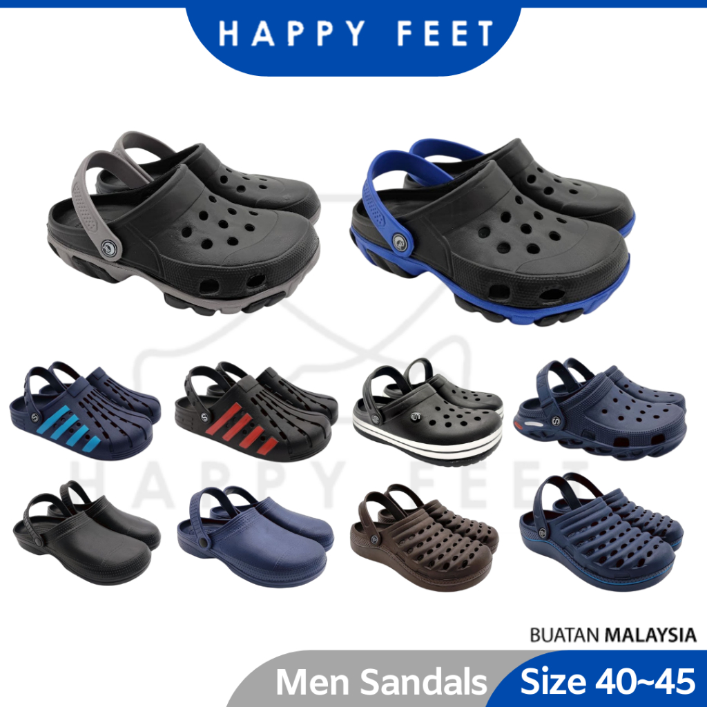 HAPPY FEET Classic Croc Men Fashion Slipper Lelaki Lubang Klasik ...