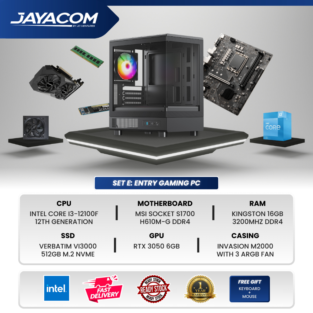 [Intel Entry Gaming PC] JAYACOM Intel Entry Gaming PC Package (Intel i3 ...