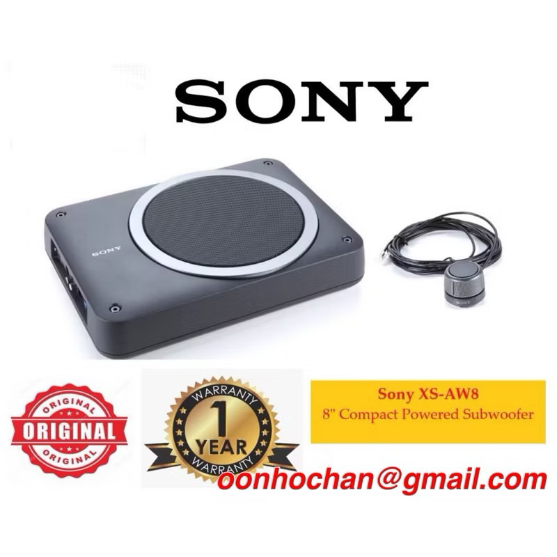 Sony XS-AW8 - 8inch (20cm) Compact Powered Car Underseat Subwoofer ...