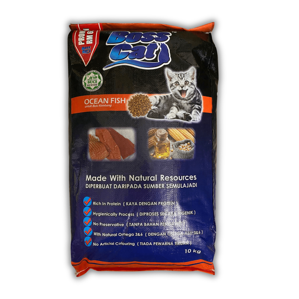 BOSS CAT Cat Food Ocean Fish Makanan Kucing Ocean Fish 10kg | Shopee ...