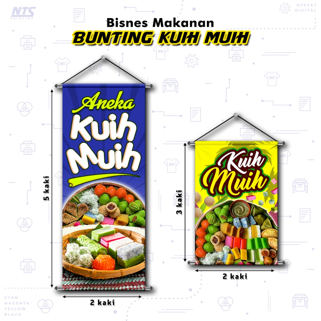 🔥READY DESIGN🔥 Bunting Kuih Muih - Tebal / Kalis Air / Lasak - Peniaga ...
