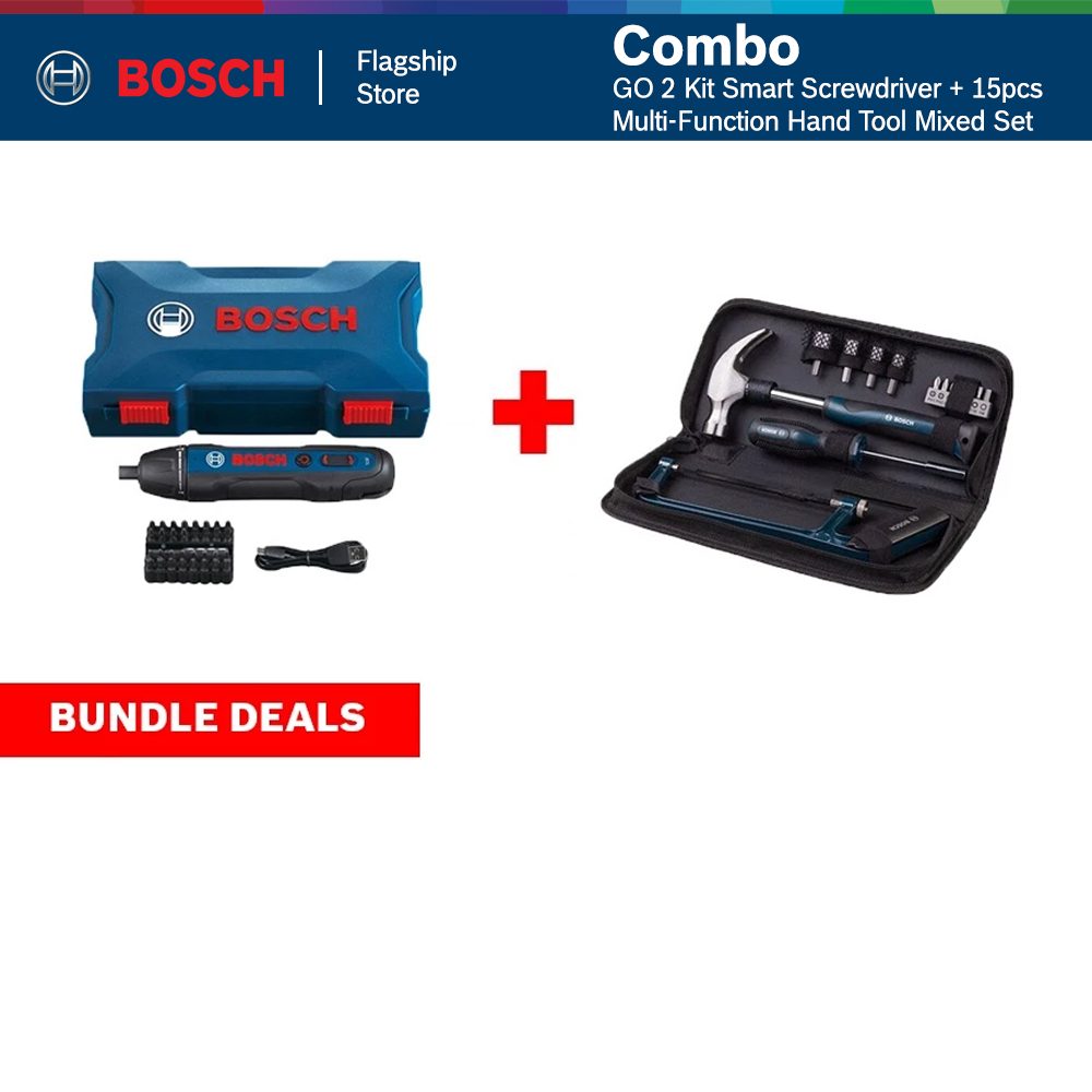 BOSCH [COMBO] GO 2 Kit Smart Screwdriver - 06019H2181 + BOSCH 15pcs ...