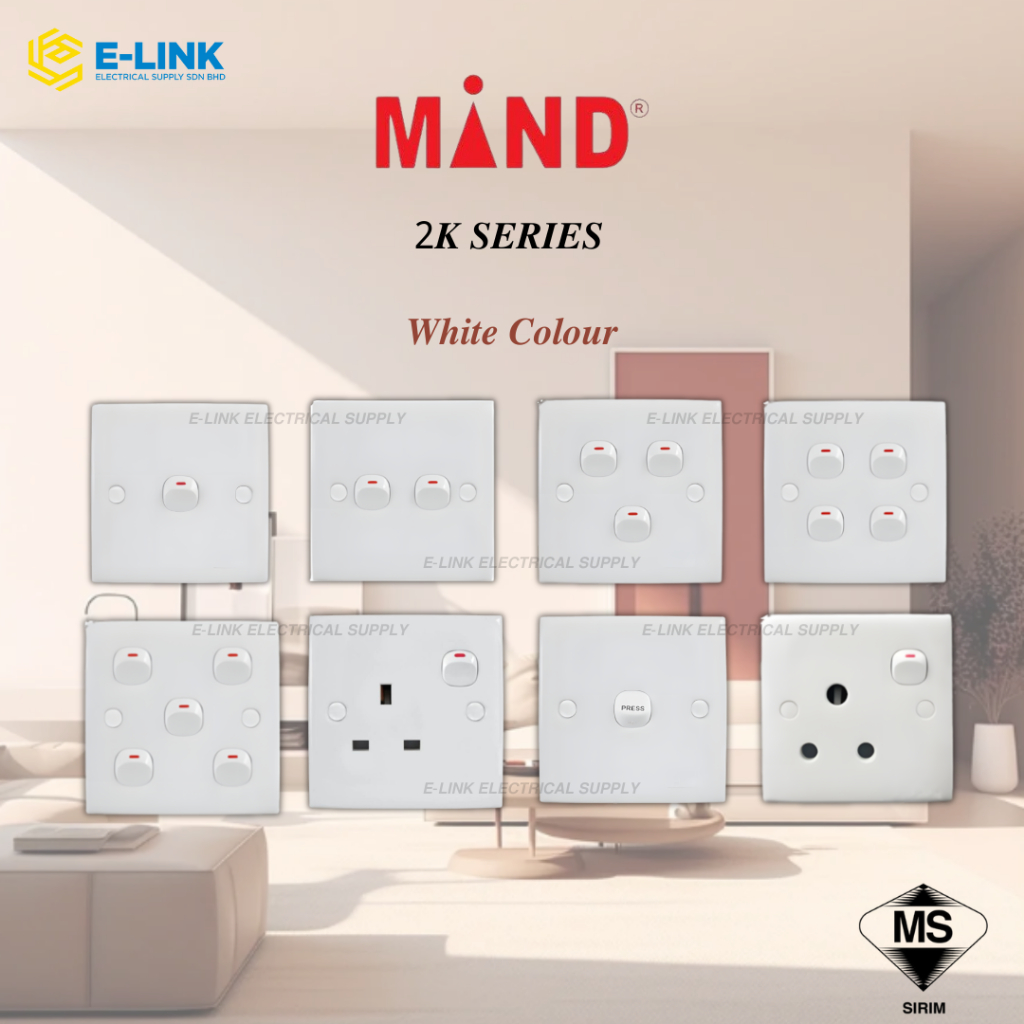 [SIRIM] MIND 2K Series Switch Socket White , Modern Suis Switch Socket ...