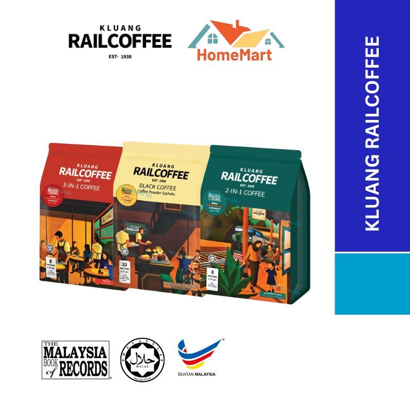 KLUANG RAILCOFFEE 3 in 1 Strong | 2 in 1 No Sugar Added | Black Coffee ...