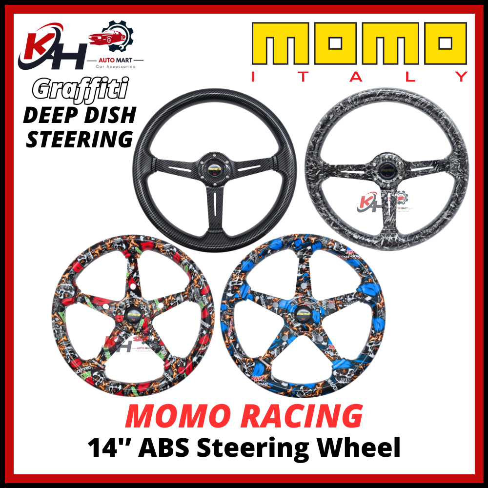 ABS 14'' MOMO Deep Dish Racing Steering Wheel | Triangle & Star Design ...