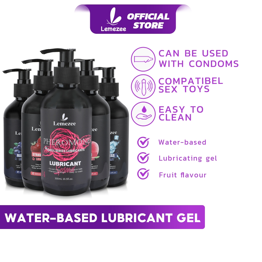 Lemezee Lubricant Gel Fruits Fun Peach / Strawberry /Blueberry / Pheromones Gel Lube (300ml ...