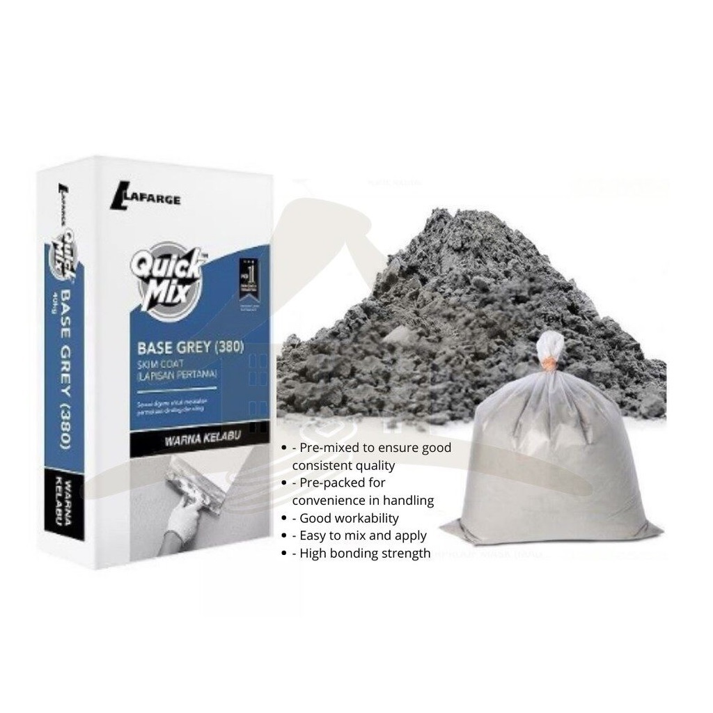 MKR 1KG BASE GREY 380 (BASE COAT) Quick Mix Skim Coat Lapisan Pertama ...